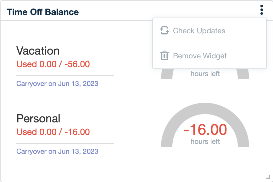 Time Off Balance | Widget Overview – WorkEasy