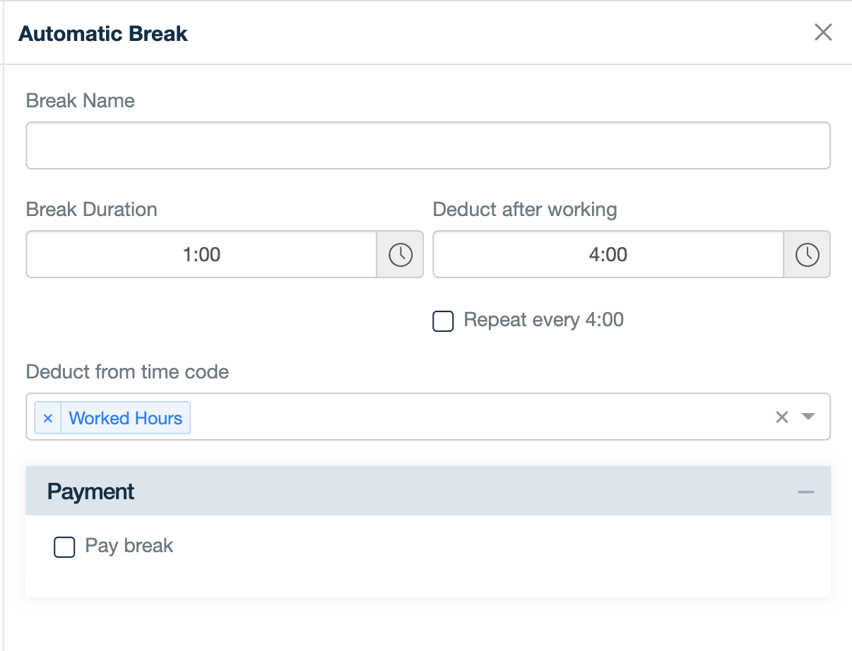 Automatic Break | Break Overview – WorkEasy